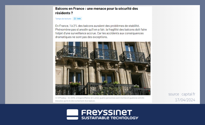 BALCONS : réparation et renforcement, les solutions Freyssinet